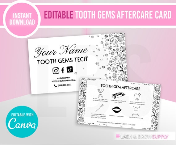 Tooth Jewelry Aftercare Teeth Gems Aftercare Dental Jewelry - Etsy