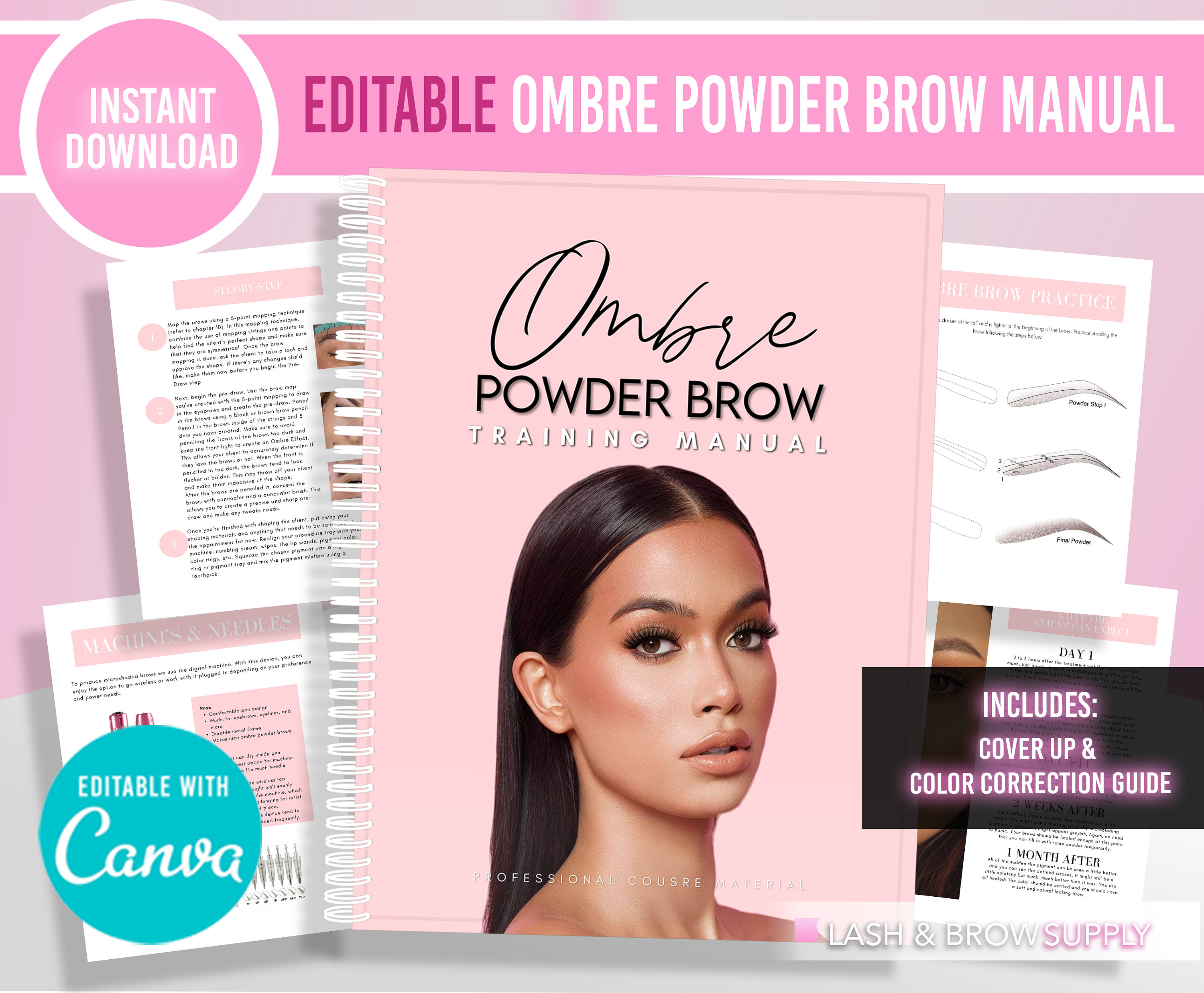 Editable Ombre Brow Manual Microshading Manual Powder Ombre - Etsy