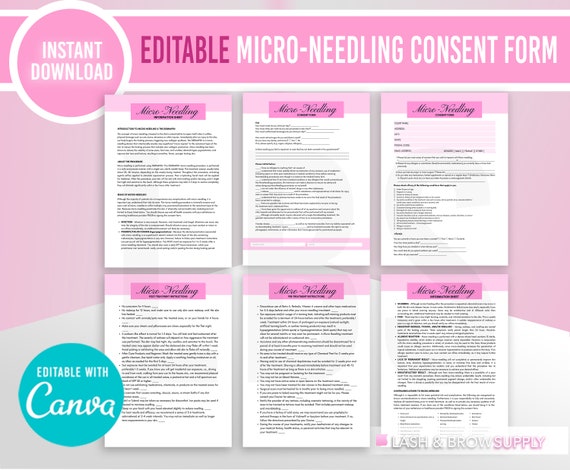 Microneedling Consent Form Printable PDF Spa esthetician | Etsy