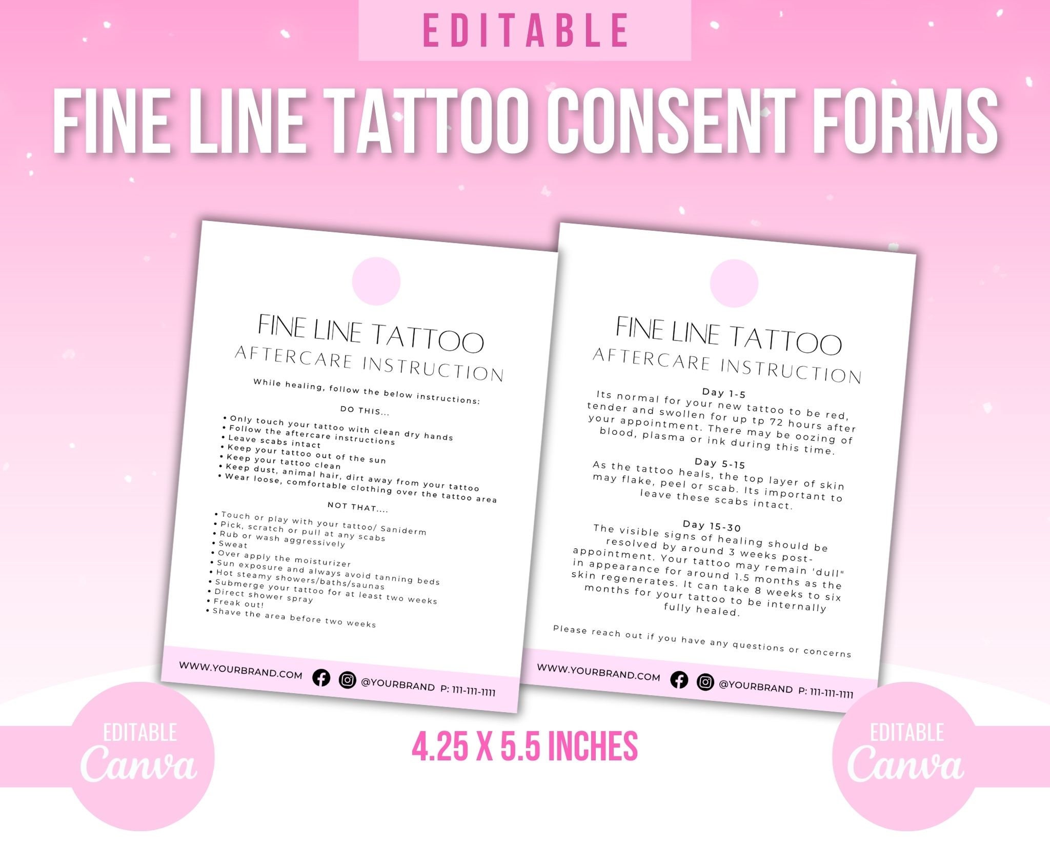 Fine Line Tattoo Consent Forms, Tattoo Consent Forms, Tattoo Form ...