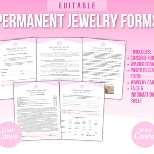 Permanent Jewelry Forms, Jewelry Care, Permanent Jewelry Template ...