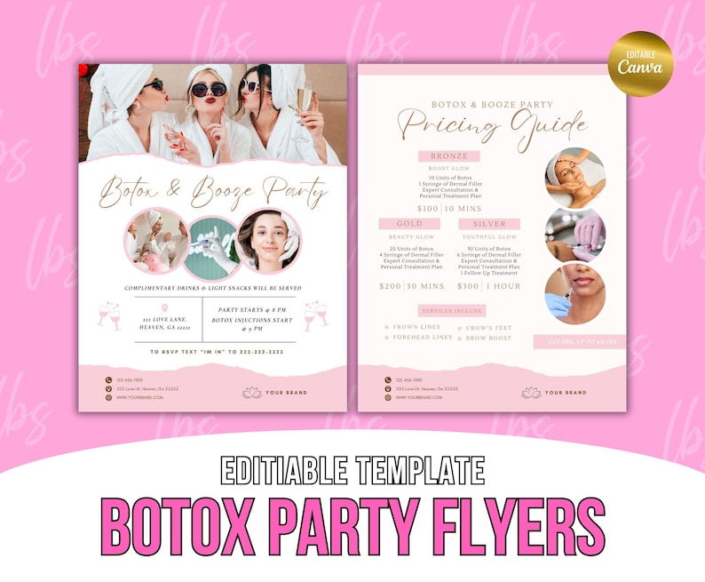 Botox Party Flyer, Botox Party Invitation, Botox Party Invite Template ...