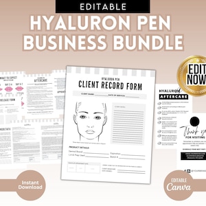 Hyaluron Pen Consent Form, Client Record Form, Client Waiver, Aftercare ...