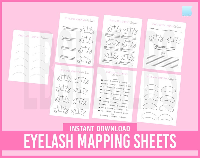 Lash Map Practice Sheets Eyelash Mapping Sheets Eyelash - Etsy