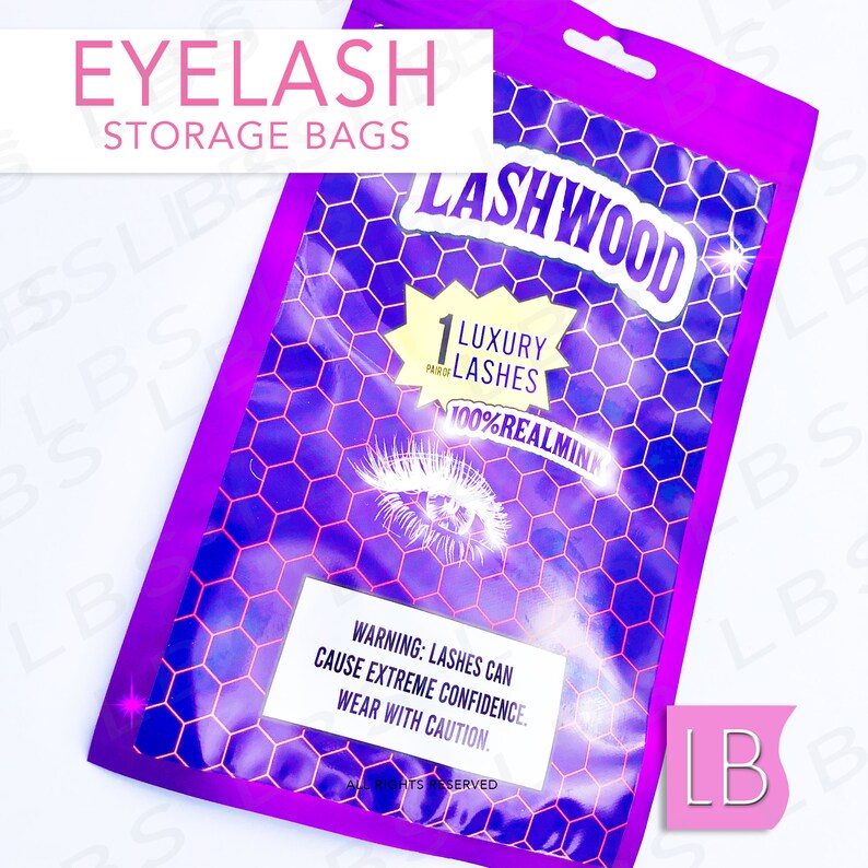 Eyelash Storage Bags for Mink Eyelash Line, Eyelash Laser Zip Bags ...