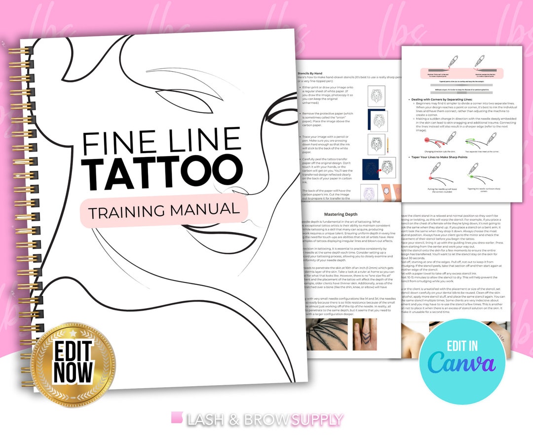 Fine Line Tattoo Manual, Tiny Tattoo Training Manual, Tattoo Consent ...
