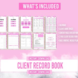 Digital Eyelash Client Record Book, Client Record Book, Lash Tech Planner, Lash Business Forms ...