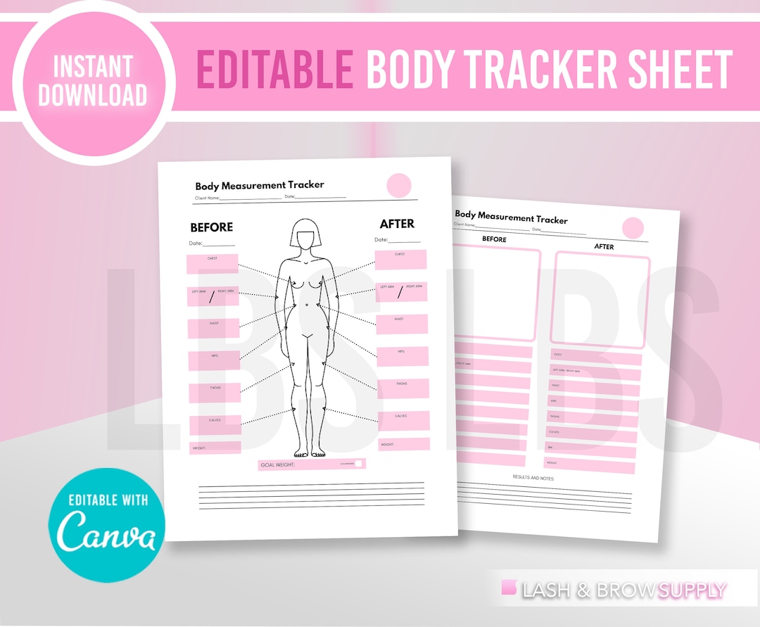 Body Tracker, Sculpting, Body Contouring, Body Measurement, Notebook ...