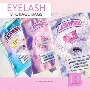 Eyelash Storage Bags for Mink Eyelash Line, Eyelash Laser Zip Bags ...