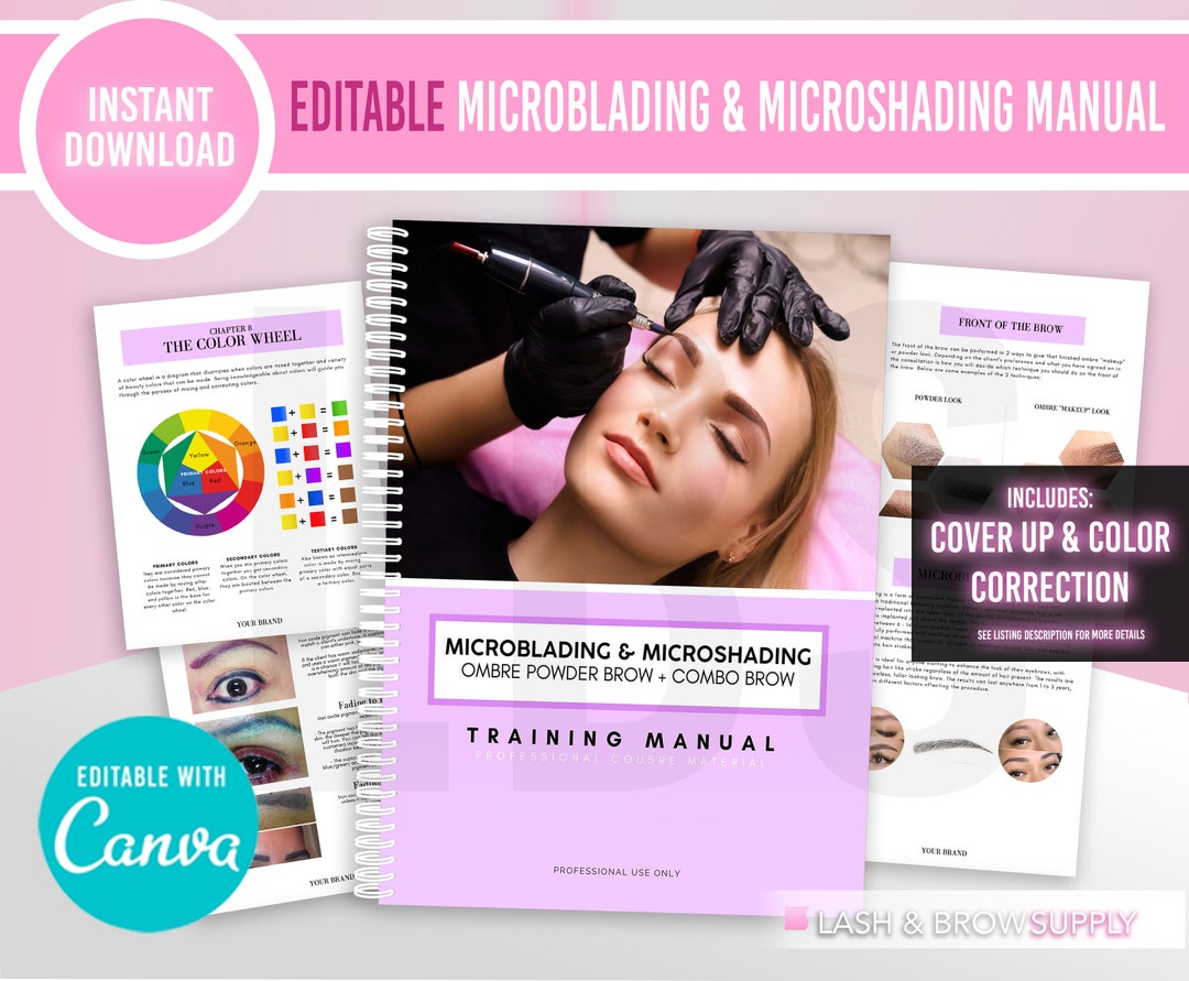 Editable Microblading Manual, Microshading Manual, Combo Brow, Brow ...