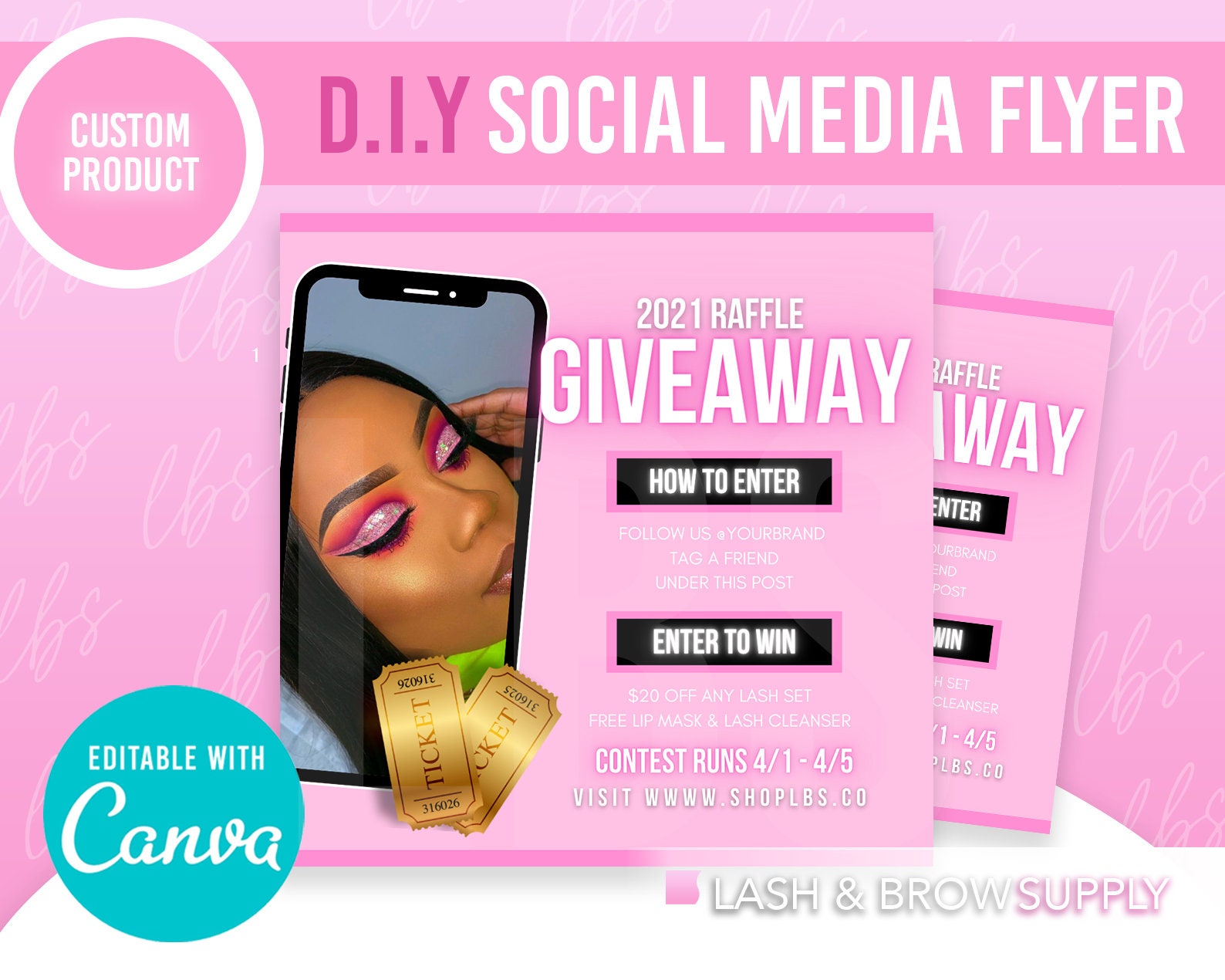 Giveaway Flyer IG Giveaway Flyer giveaway template Social | Etsy