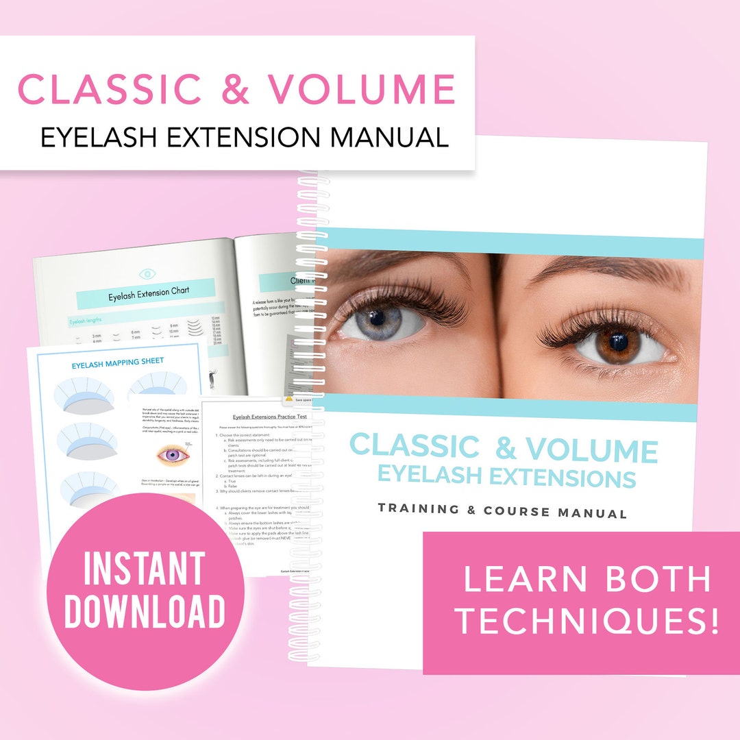 Classic & Volume Eyelash Extension Training Manual, Instant Download ...