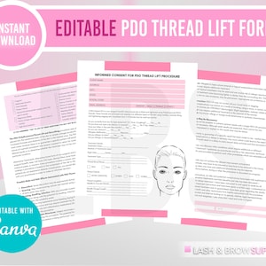 PDO Thread Lift Forms, Pdo Thread Lift Consent Forms, Dermal Fillers ...
