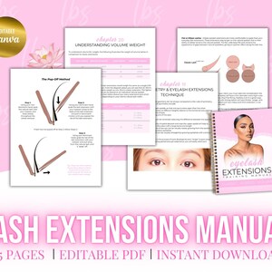 Lash Manual, Editable Training Manual, Bottom Lashes, Canva, Classic ...