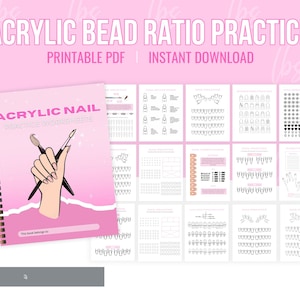Acrylic Nail Ratio Practice Sheets, Acrylic Bead Practice, Nail ...