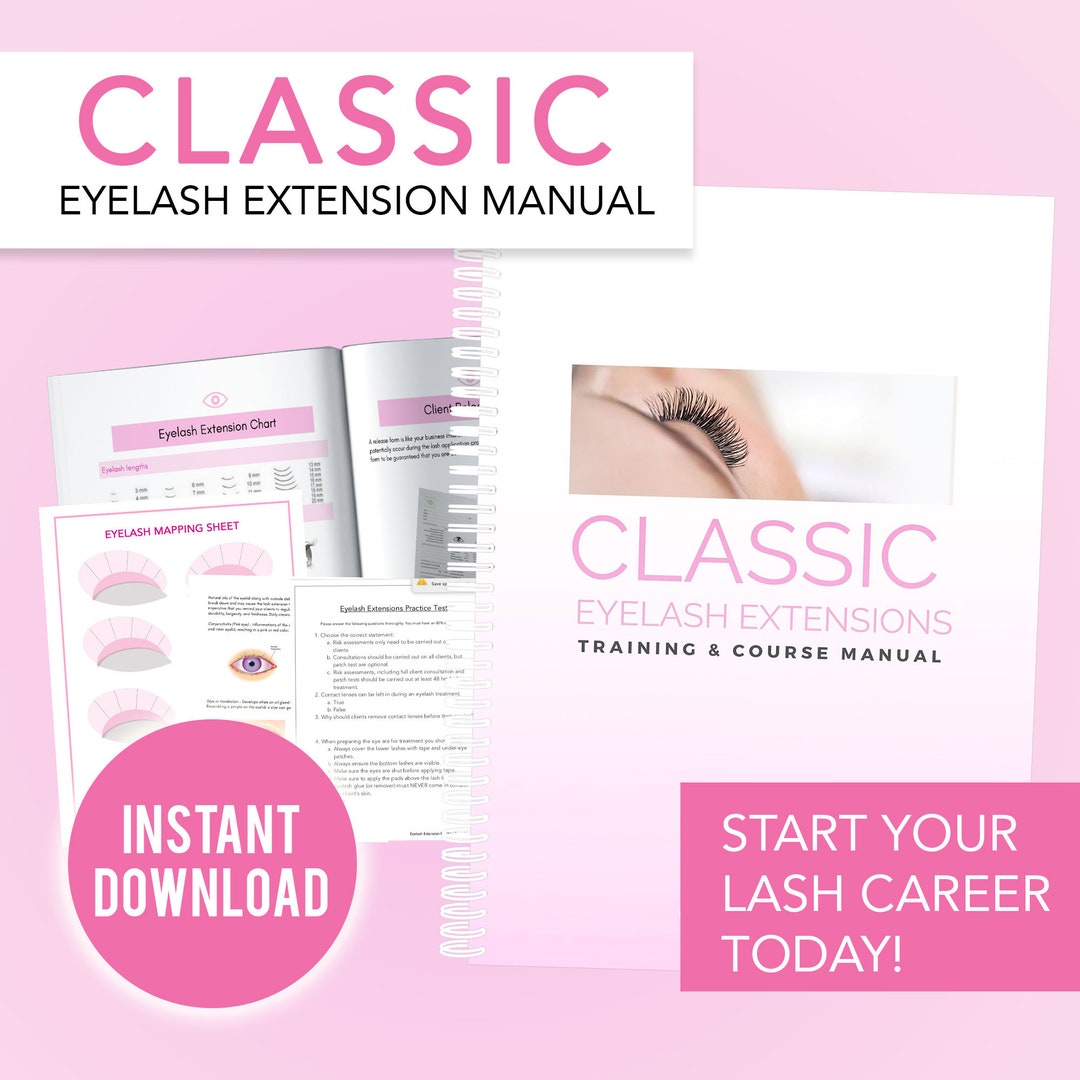 Classic Eyelash Extension Training Manual, Instant Download, Custom ...