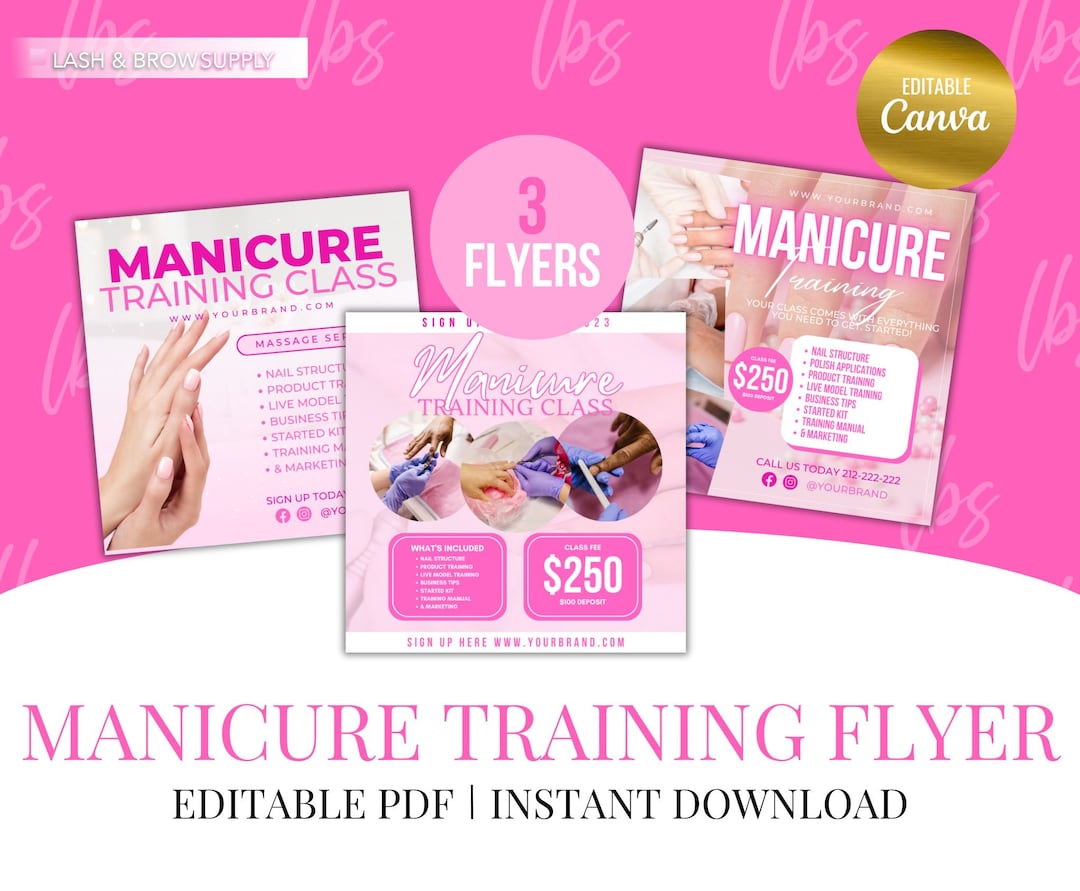 Manicurist Training Flyer, Manicure Flyer, Manicure Social Media Flyer ...