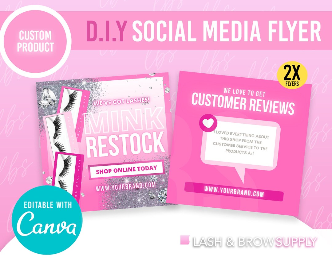 Wimpern Flyer, Wimpern Flyer, Social Media Flyer, Canva Template ...