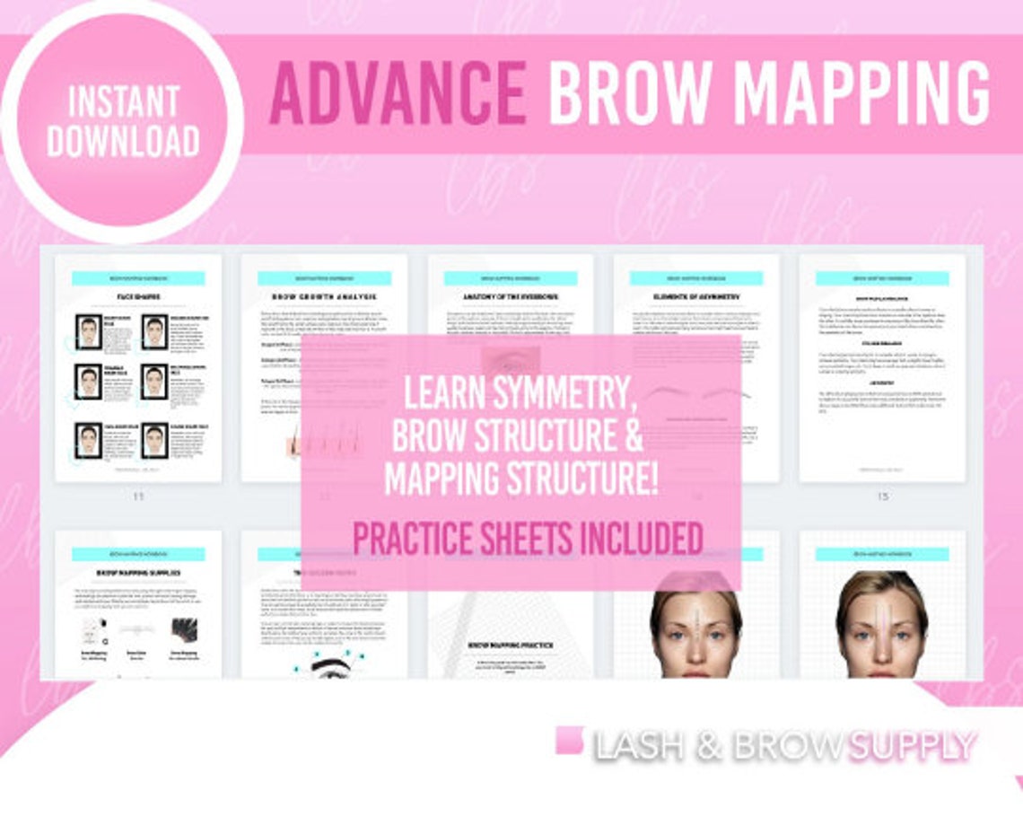 Microblading Manual Brow Mapping Guide Microblading Stroke | Etsy