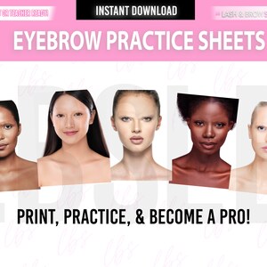 Eyebrow Practice Sheets, Brow Mapping, Microblading Practice, Microblading Training ...