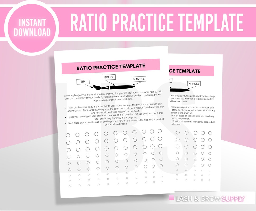 Acrylic Nails Practice, Ratio Template, Acrylic Nail Ratio, Nail ...