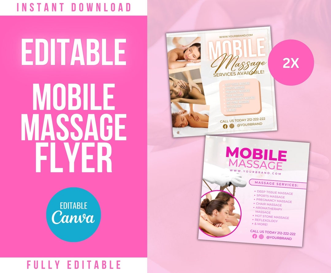 Mobile Massage Flyer Mobile Massage Services Masseuse Therapist
