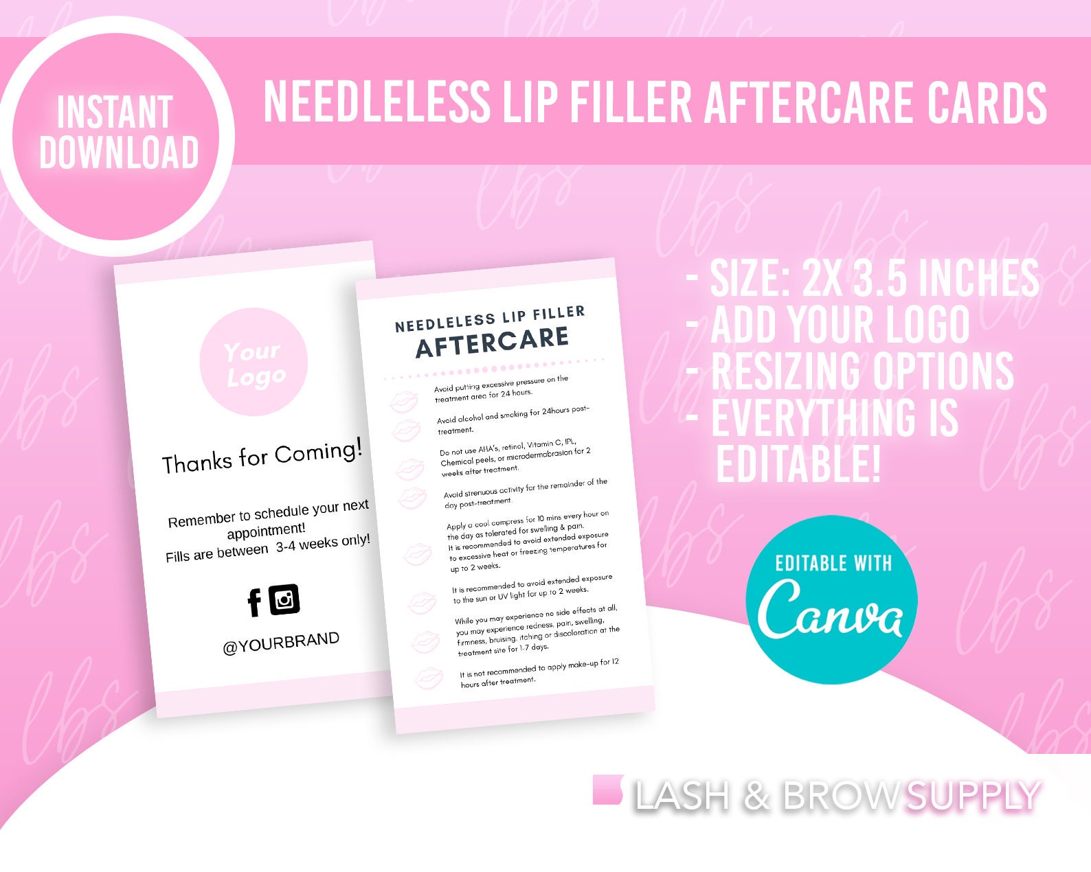 Hyaluron Pen Needless Lip Filler Aftercare Cards Technician - Etsy