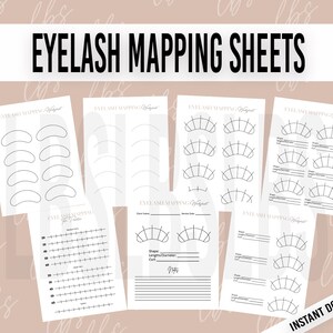 Lash Map Practice Sheets, Eyelash Mapping Sheets, Eyelash Styling, Lash ...
