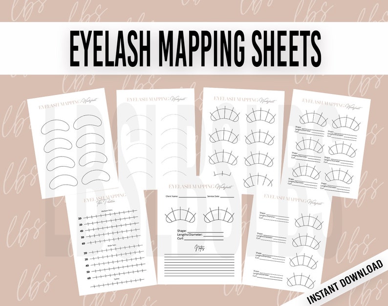 Lash Map Practice Sheets Eyelash Mapping Sheets Eyelash - Etsy