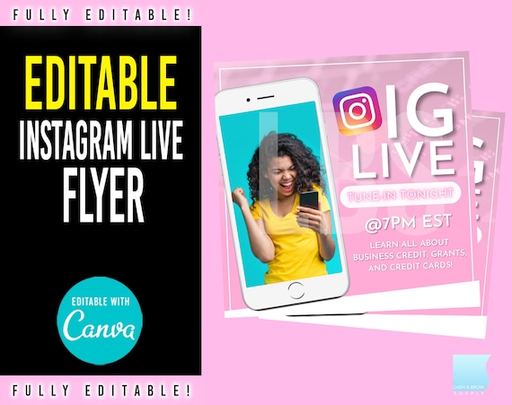 Instagram Live Flyer Instagram Flyer Ig Live Social Media - Etsy