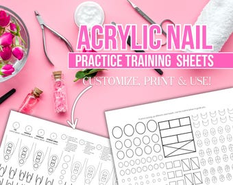 Acrylic Practice Sheet, Nail Liquid & Powder Workbook, Acrylic Mix ...