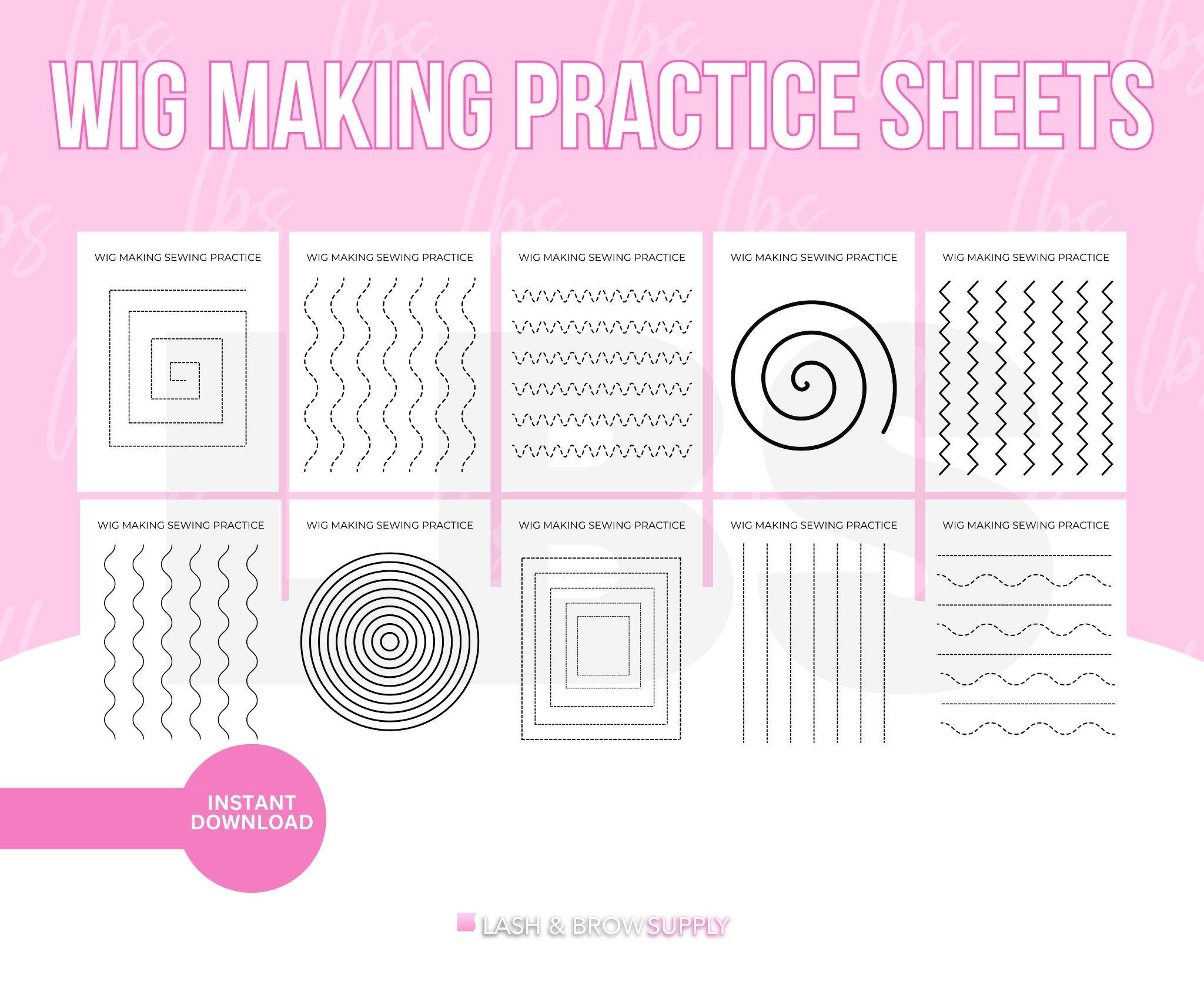 Wig Making Practice Sheets, Zig Zag Pattern Wig Makers, Wigmaker ...