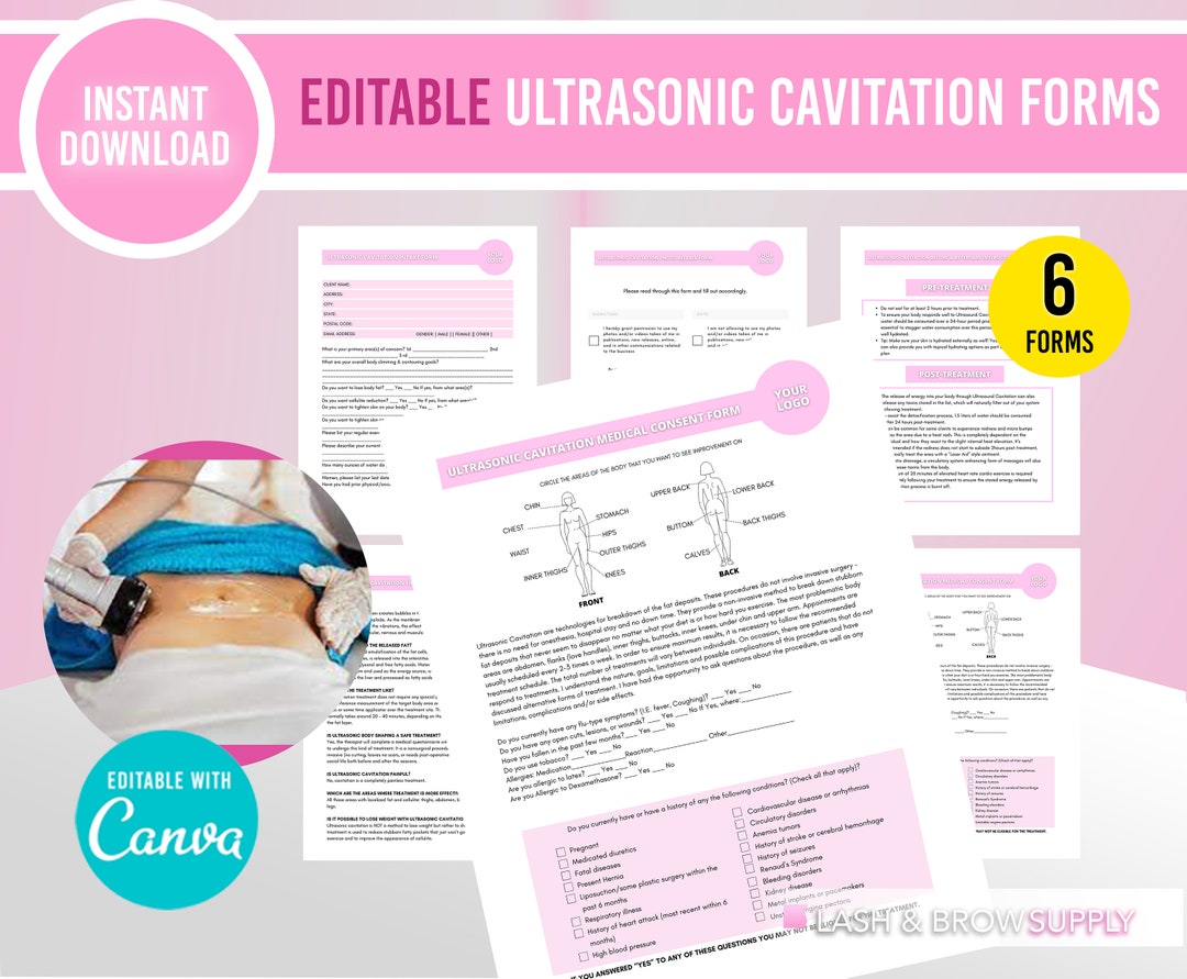 Ultrasound Cavitation Forms, Pdf, Editable Intake Body Contouring ...
