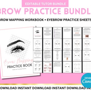 Editable Brow Mapping, Mapping Practice, Microblading Practice, PMU ...