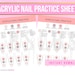 Acrylic Nail Practice Sheets, Bead Practice, Acrylic Application ...