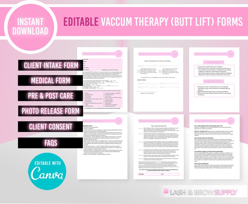 Vacuum Therapy Butt Lift Forms Pdf Editable Intake Body - Etsy