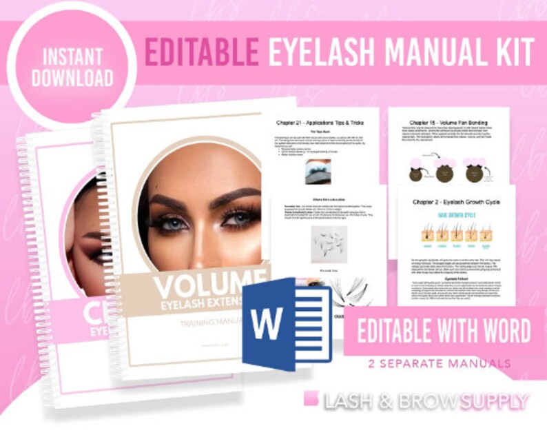 Editable Eyelash Extension Manual, Eyelash Training, Lash Class, Custom ...