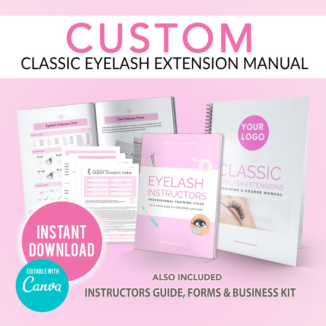 Custom Classic Eyelash Extension Course Training Manual, Eyelash ...