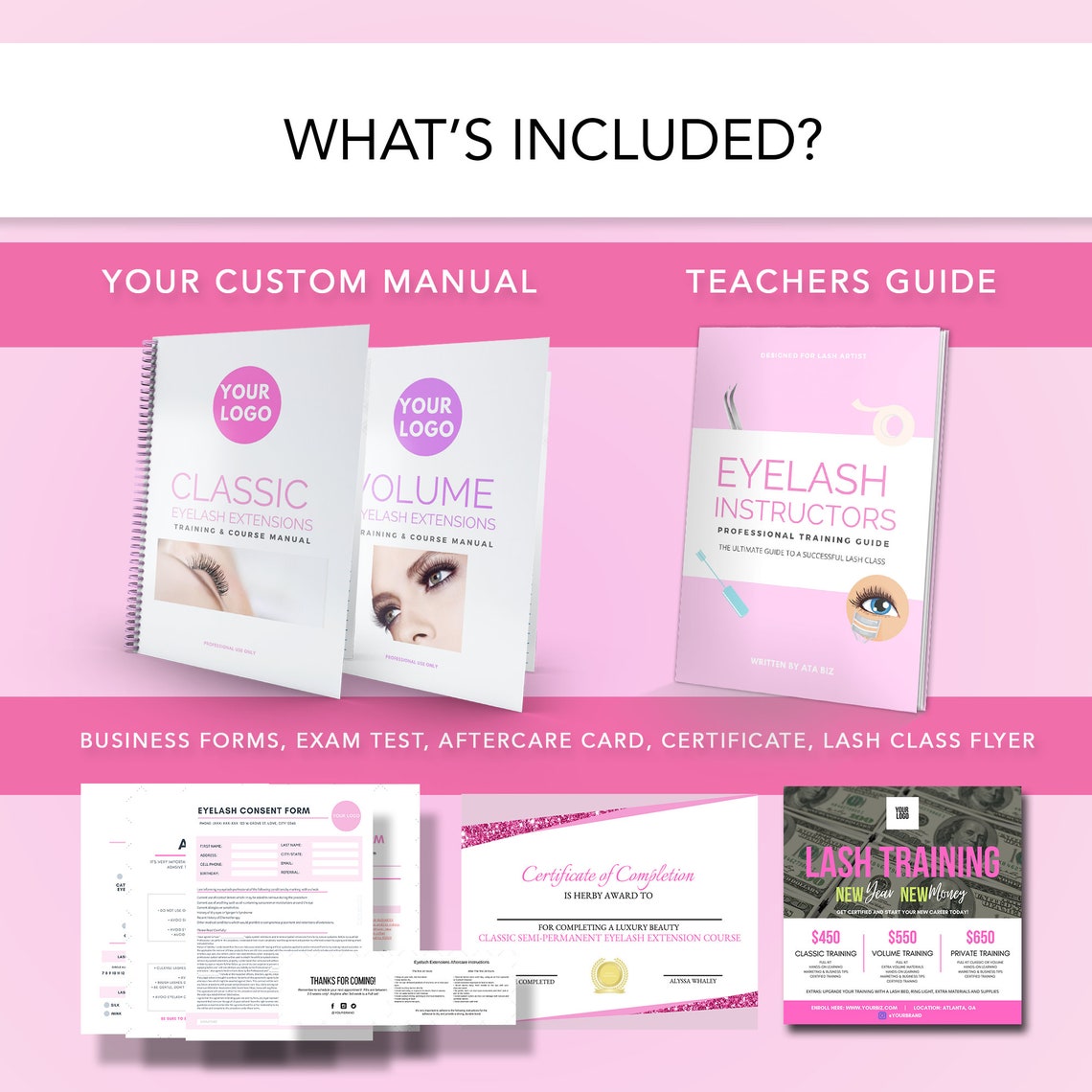 Custom Classic Eyelash Extension Course Training Manual, Eyelash ...