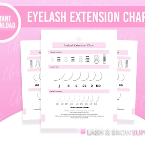 Eyelash Extension Chart, Lash Style Chart, Eyelash Forms, Eyelash Style ...
