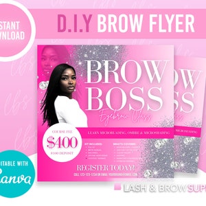Microblading Flyer, DIY Ombre Brow Class Flyer, Brow Class Flyer ...