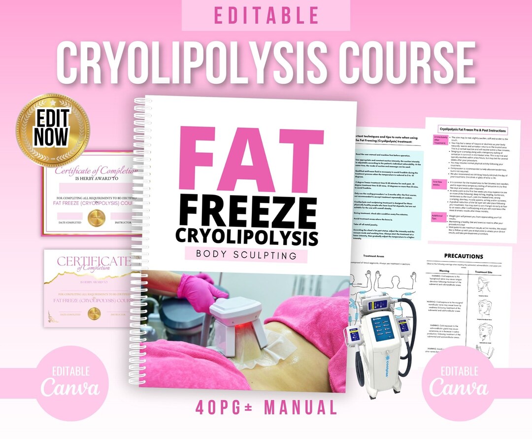 Body Contouring Fat Freeze, Cryolipolysis Course, Cryolipolysis Manual ...