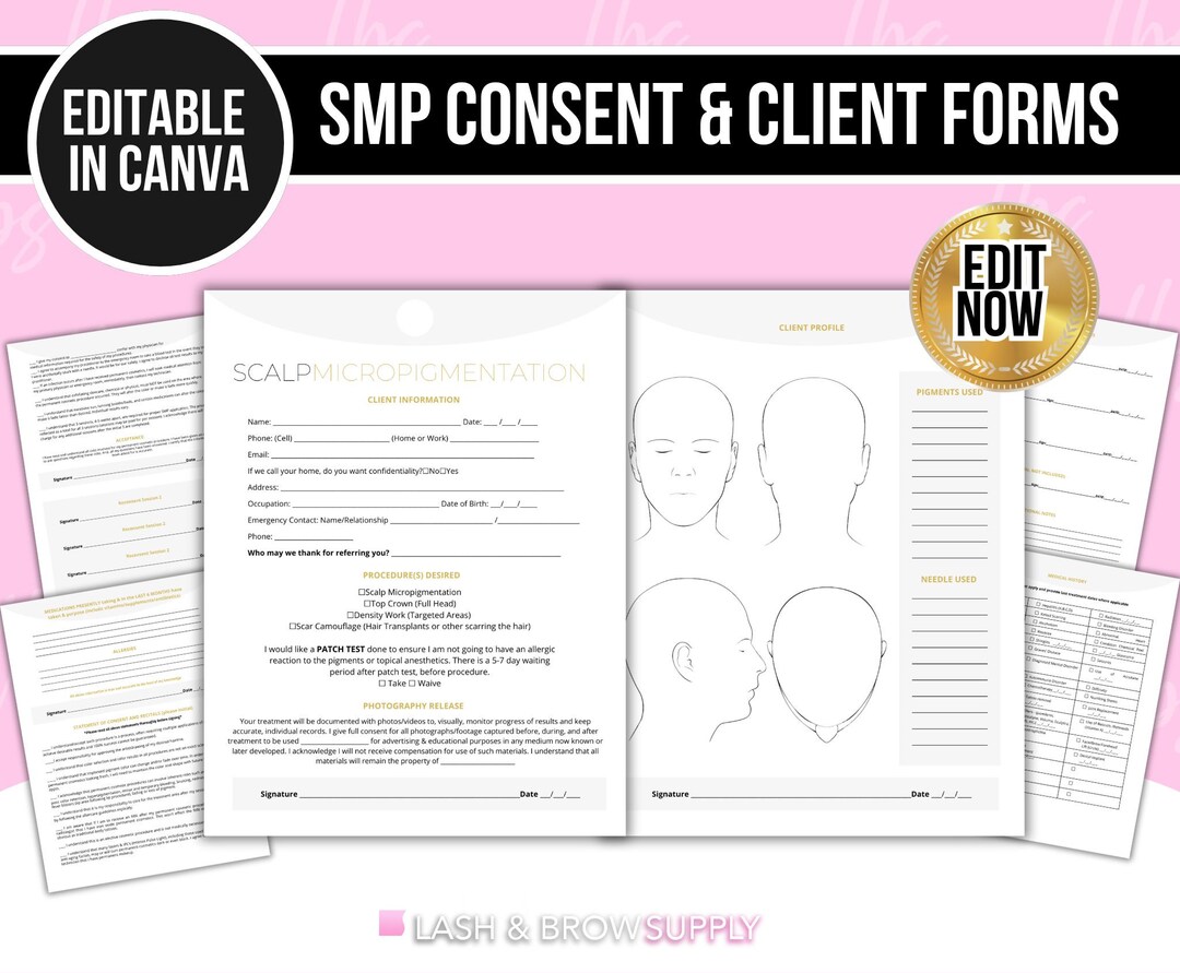 SMP Consent Form, Scalp Micropigmentation Form Template, Scalp ...