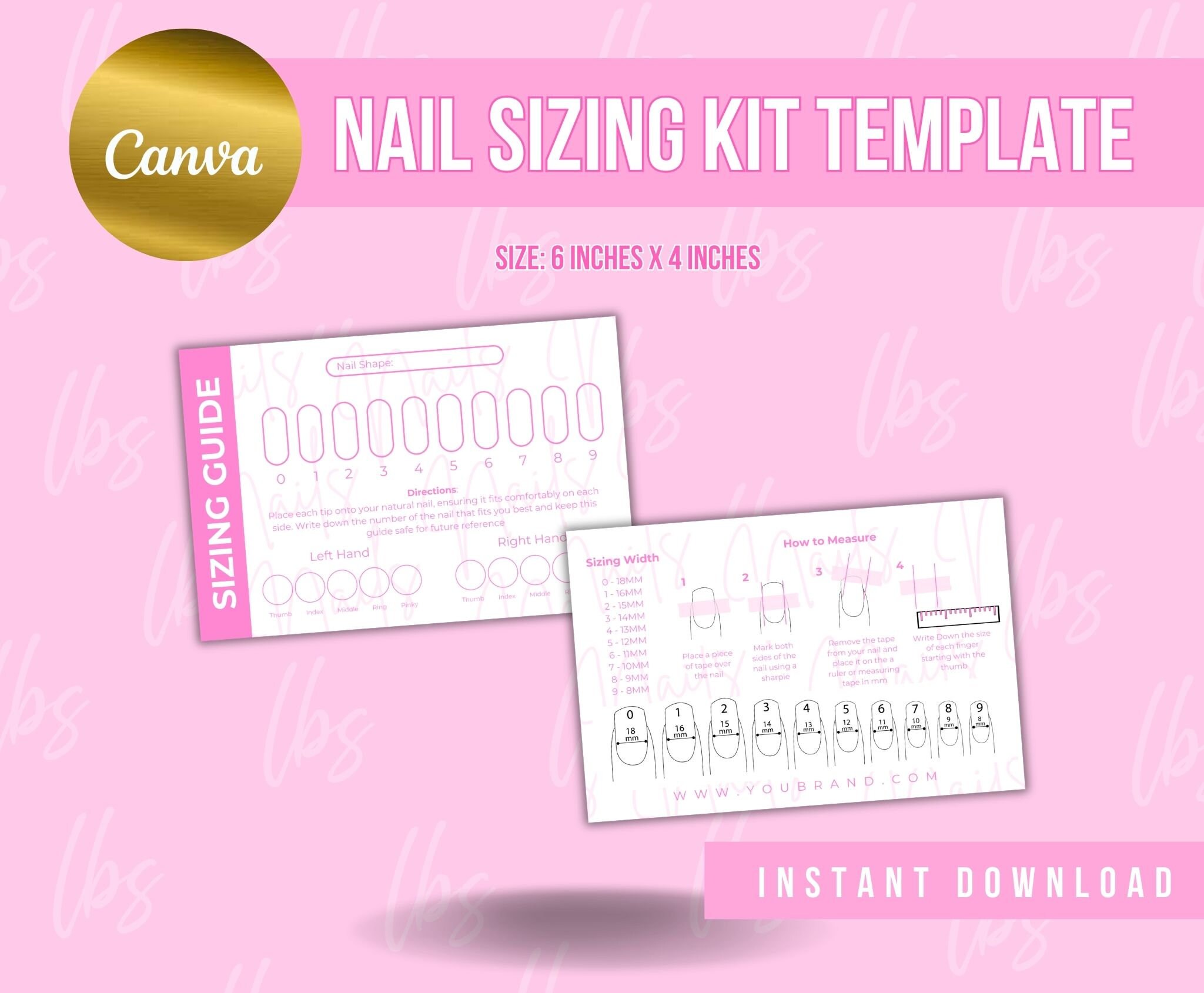Press on Nail Sizing Kit, Press on Nails Chart Card, False Nails Sizing ...