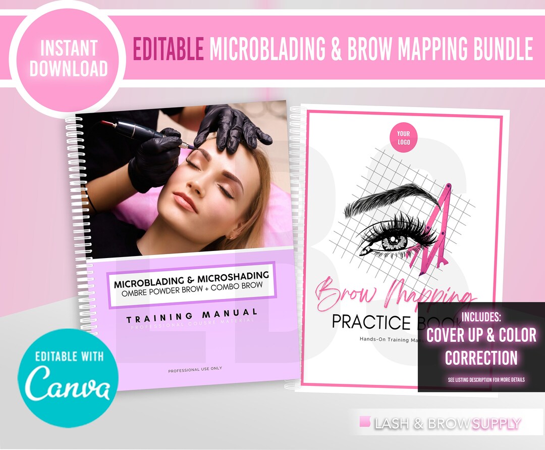 Editable Microblading Manual, Brow Mapping Guide, Microblading Practice ...