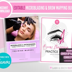 Editable Microblading Manual, Brow Mapping Guide, Microblading Practice ...