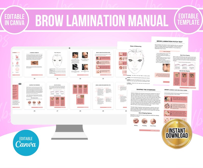 Brow Lifting Manual, Eyebrow Lamination Training Manual, Laminated ...