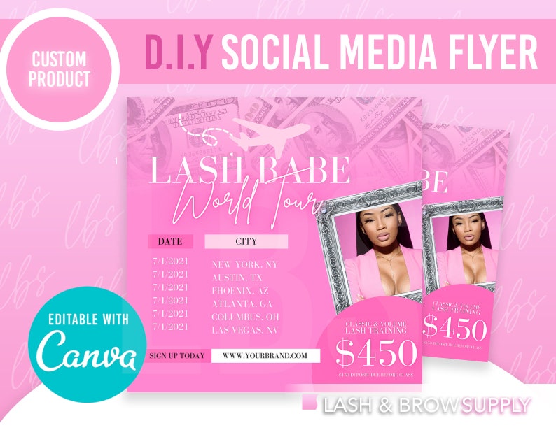 DIY Eyelash Flyer, Lash Flyer, Social Media Flyer, Canva Template ...