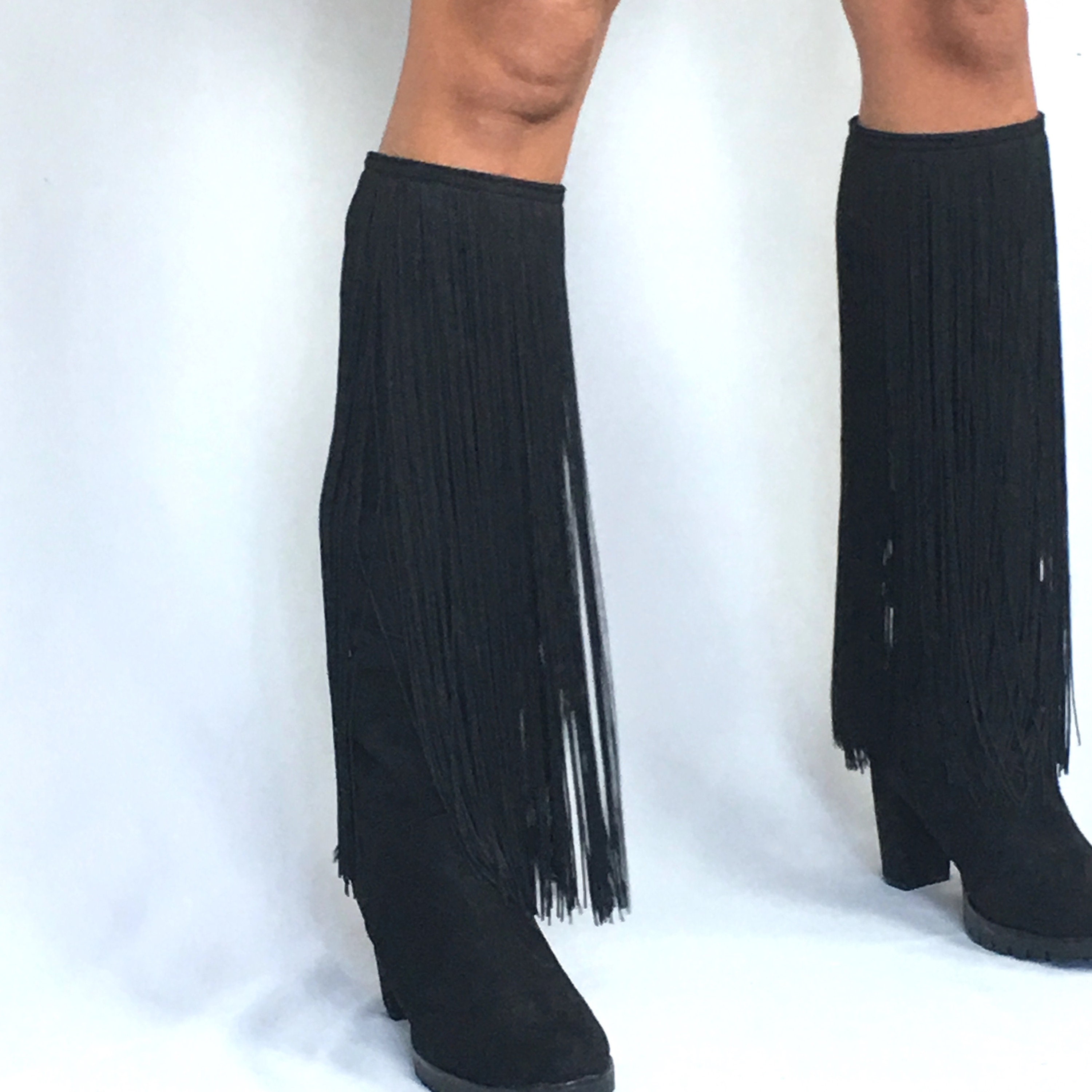 Black Fringe Boot Cuff Fringe Boot Covers Black Boot Covers - Etsy Canada