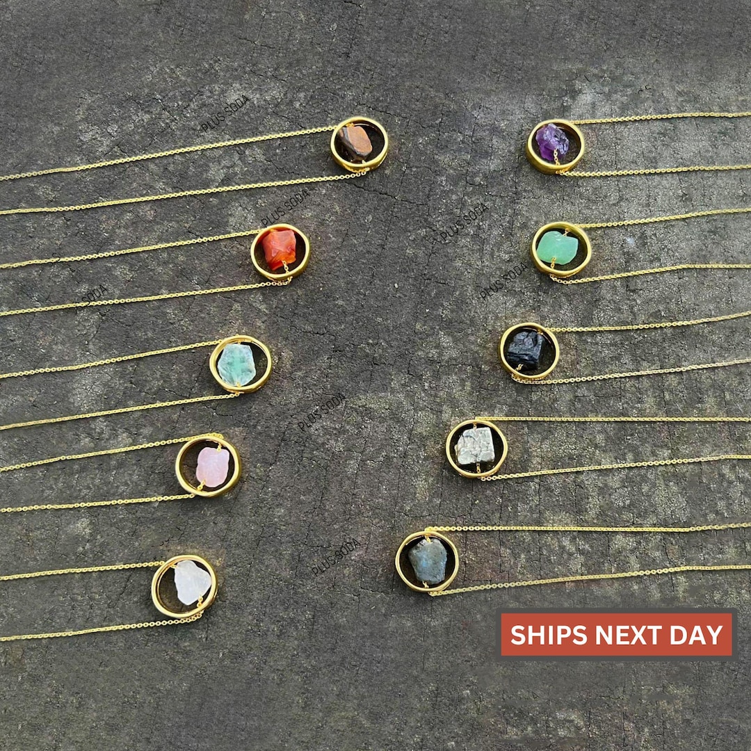 Fidget Necklace, Raw Crystal Necklace, Spinner Necklace, Crystal ...